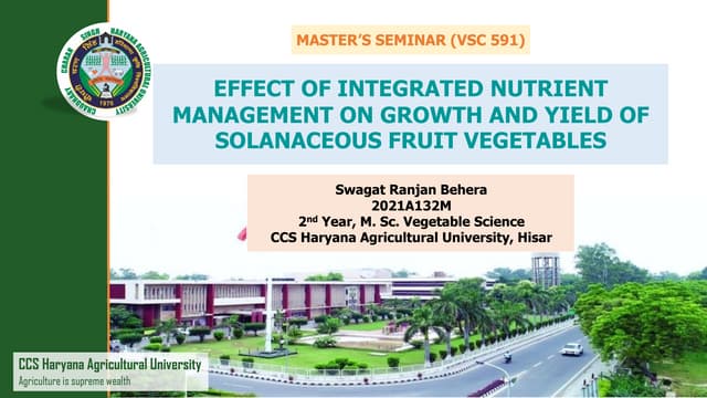 Integrated Nutrient Management (INM) | PPTX