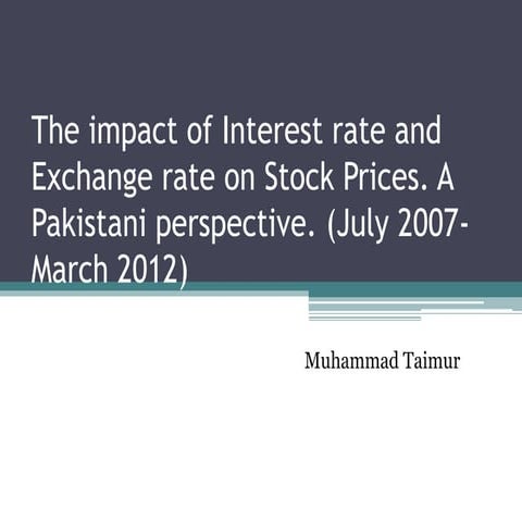 Effect of interest rate and exchange rate on | PPT