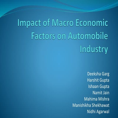 Effect of macro economic factors on Automobile Industry | PPTX