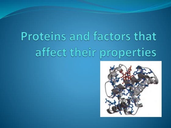 Forces that stablise protein structure | PPTX | Chemistry | Science