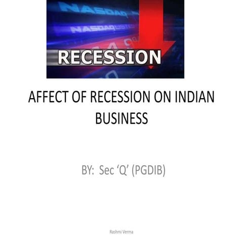 Effect of recession ppt | PPTX