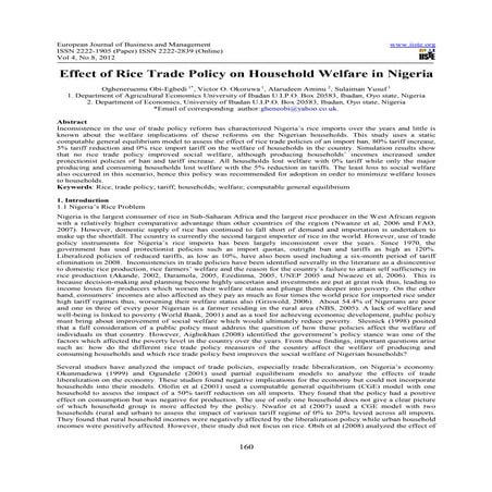 Impact of Rice Tariffication Law in selected Rice Farmers in Nueva ...