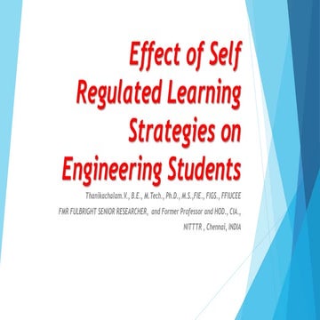 Effect of self regulated learning strategies on engineering | PPTX