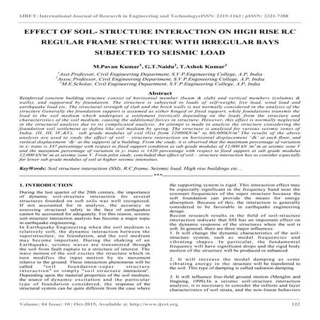 Effect of soil structure interaction on high rise r.c regular frame structure with irregular ...