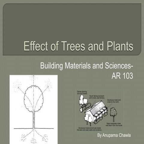 Passive Cooling Effects of Trees and Plants on Buildings | PPTX