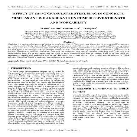 Effect of using granulated steel slag in concrete mixes as an fine ...