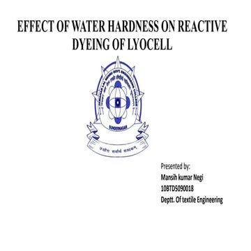Effect of water quality on reactive dyeing of lyocell | PDF