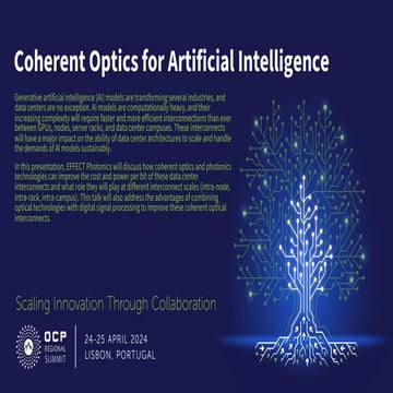 Coherent Optics for Artificial Intelligence | PDF