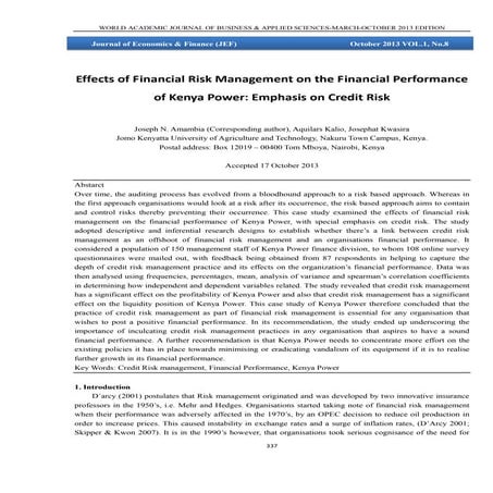 Effects of financial risk management... | PDF