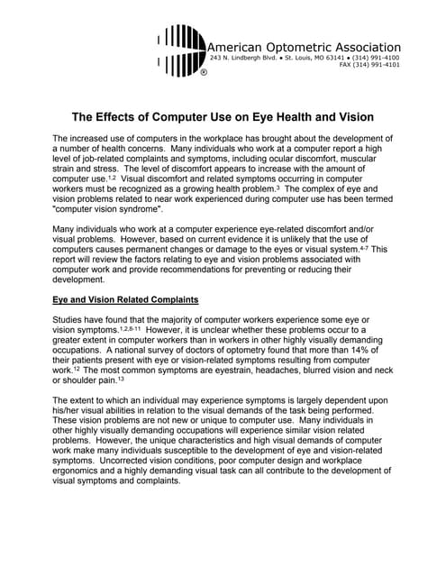 Computer Vision Syndrome | PDF