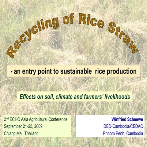 Effects recycling of rice straw 2009 09 23-v 07-2011 | PPTX ...