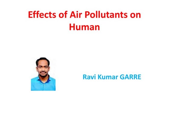 Effect Of Air Pollution On Human Health | PPTX