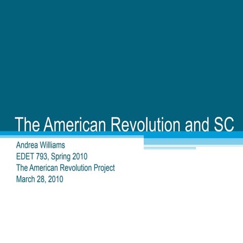 Effects Of American Revolution In Sc | PPT
