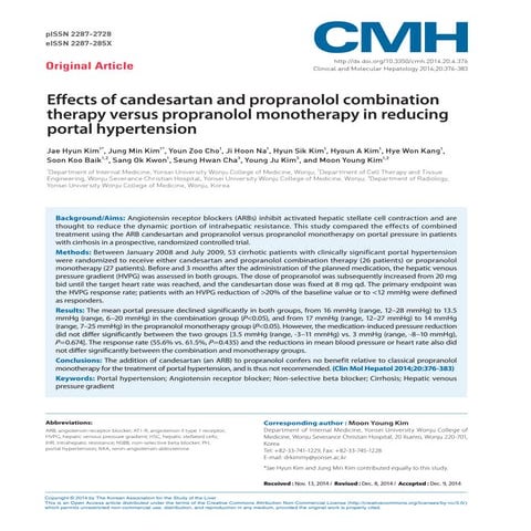 Effects of candesartan and propranolol combination therapy versus ...