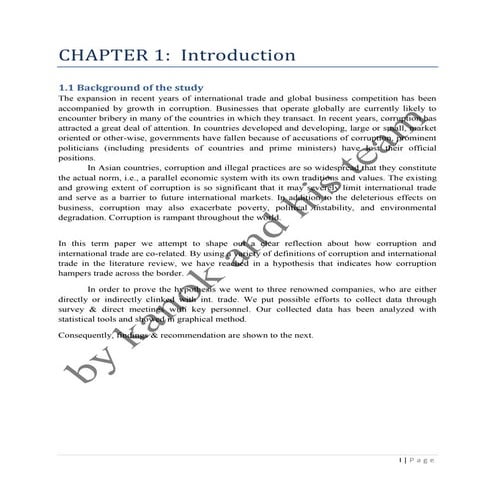 Effects of corruption on international trade in bangladesh | PDF