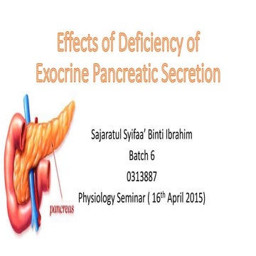 Pancreatic exocrine insufficiency - pptx | PPTX