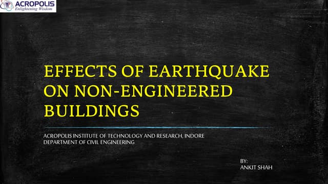 project report on earth quake resisting building | DOCX