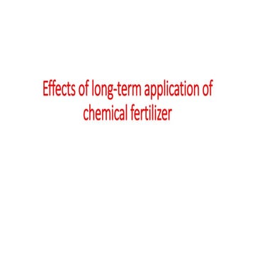 Effects of Long Term Fertilization in soil science | PDF