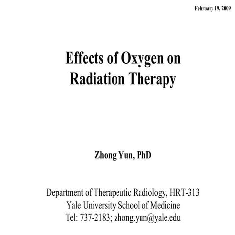 Effects Of Oxygen On Radiation Therapy | PPT