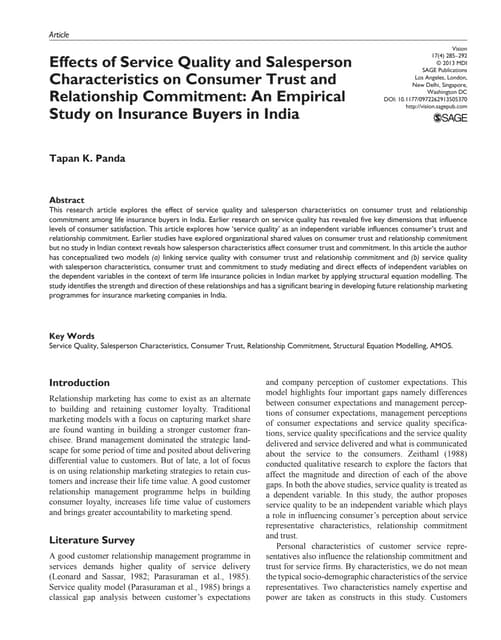 The role of tangibility in service quality | PDF