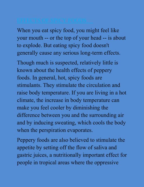 Why do we cry when we eat Spicy Foods | PPTX