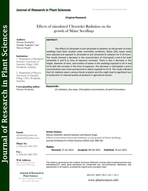 UVC & Lettuce Processing | PPT