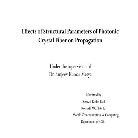 Effects of structural parameters of photonic crystal fiber | PDF