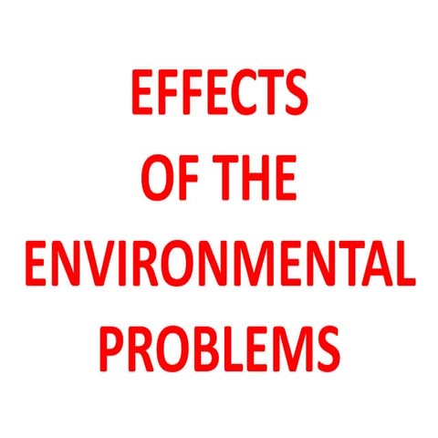 Effects of the Environmental Problems | PPTX