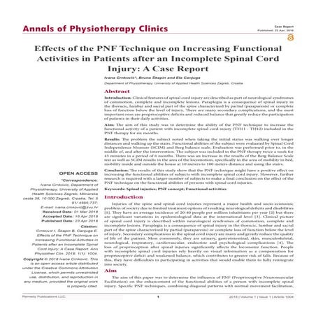 Effects of the PNF Technique on Increasing Functional Activities in ...