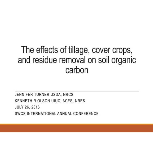 Effects of tillage, cover crops, residue turner | PDF