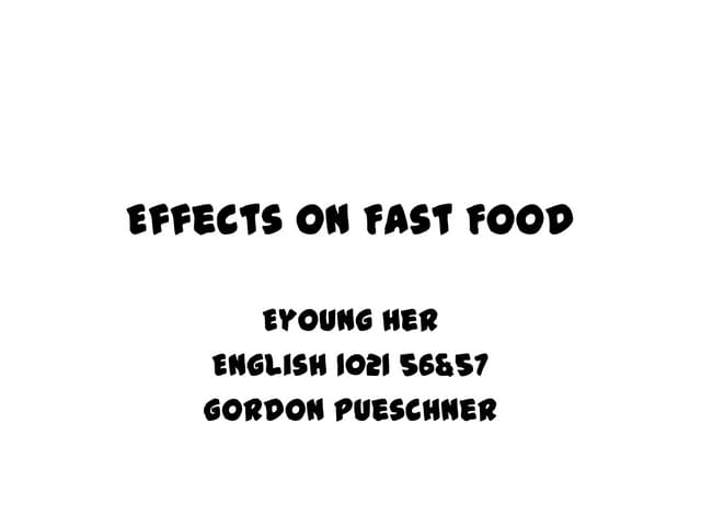 Fast Food Persuasive Essay | PDF