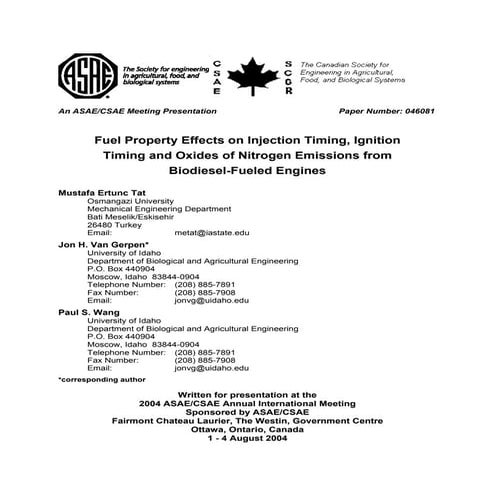 Effects On Injection Timing Pdf