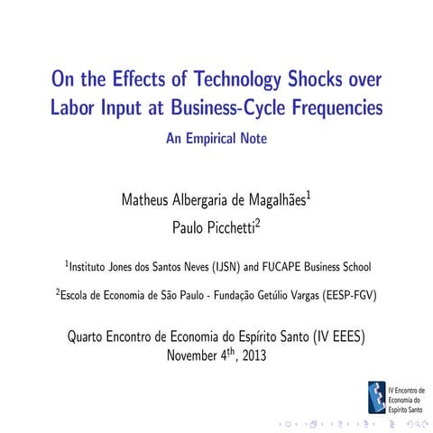 On the Effects of Technology Shocks over Labor Input at Business Cycles ...