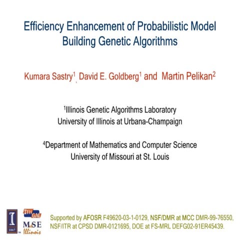 Efficiency Enhancement of Probabilistic Model Building Genetic Algorithms | PPT
