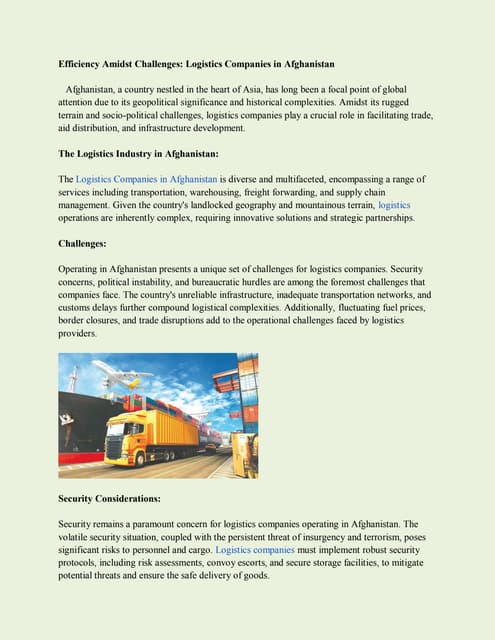 Afghan Logistics_ Challenges and Solutions.pdf