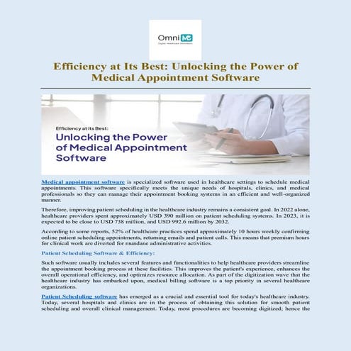 Efficiency at its Best: Unlocking the Power of Medical Appointment ...