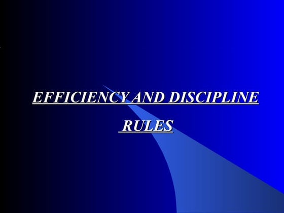 Civil servant efficiency and discipline rules, 2020 | PPTX | Law