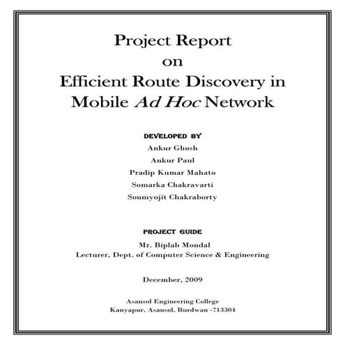Efficient Route Discovery In Mobile Ad Hoc Network Pdf
