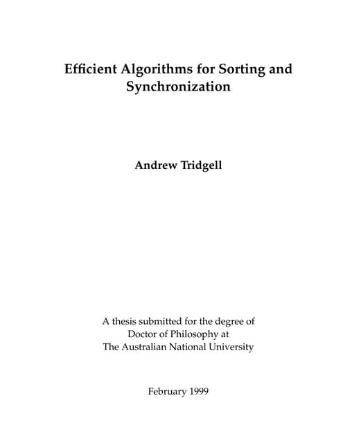 Efficient Algorithms For Sorting And Synchronization Pdf