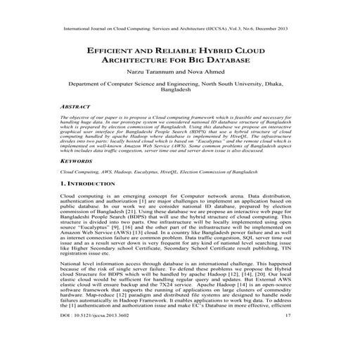 Efficient And Reliable Hybrid Cloud Architecture For Big Database Pdf 