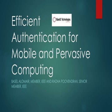 Efficient Authentication For Mobile And Pervasive Computing Ppt 9496