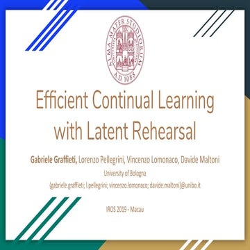 Efficient Continual Learning With Latent Rehearsal Ppt