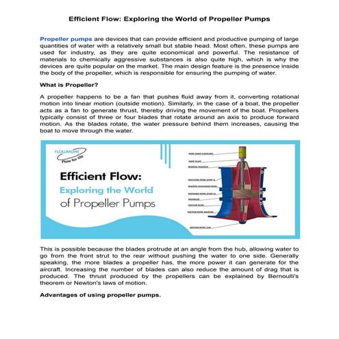 Efficient Flow: Exploring the World of Propeller Pumps | PDF