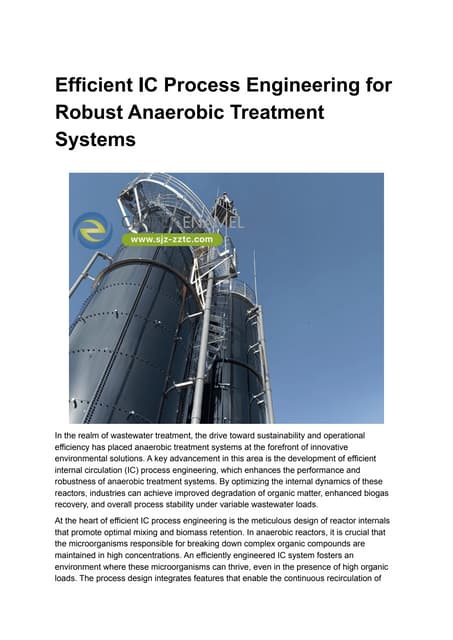 Internal Circulation Reactor for Reducing Chemical Oxygen Demand in High-Load Wastewater.docx