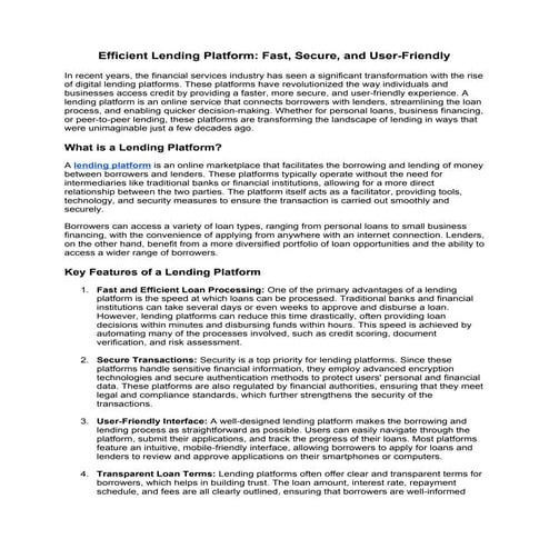 Efficient Lending Platform_ Fast, Secure, and User-Friendly.docx