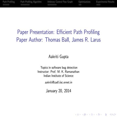 Efficient Path Profiling Ppt 