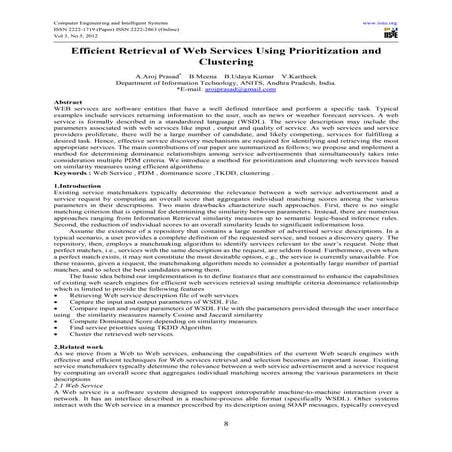 Efficient Retrieval Of Web Services Using Prioritization And Clustering Pdf