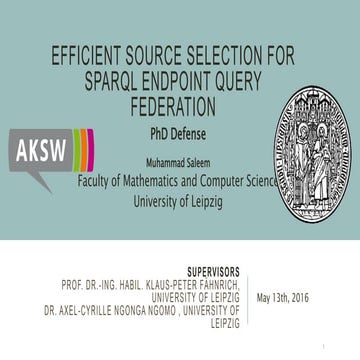 Efficient Source Selection For Sparql Endpoint Federation Pptx Databases Computer Software