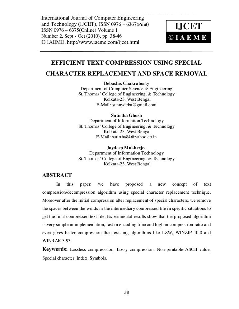 Efficient Text Compression Using Special Character Replacement