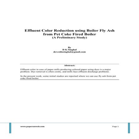 Effluent color reduction | PDF